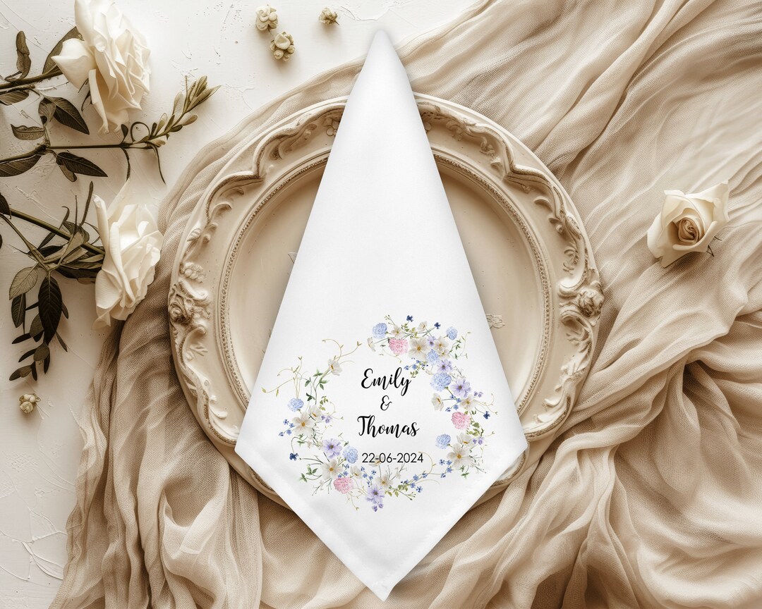Personalised Large Luxury Wedding Napkins Wedding Fabric Napkins ...