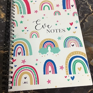 Kids Personalised Rainbows Notebook, Kids Rainbow Journal, Back to ...
