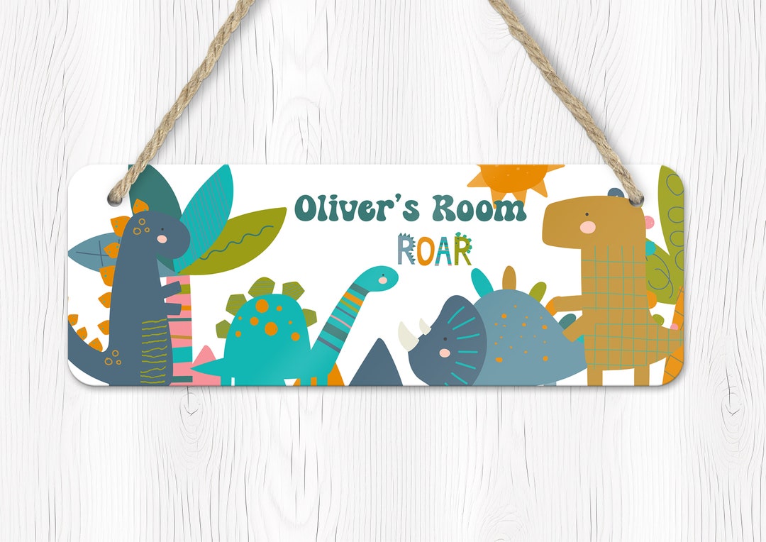 Personalised Dinosaur Door Sign Kids Bedroom Sign Nursery Kids Room ...