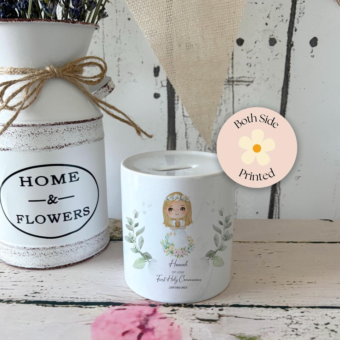 Personalised First Holy Communion Ceramic Money Box: Keepsake Gift - Etsy
