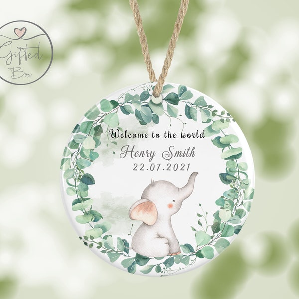 Baby Elephant Welcome to the World Ornament - Etsy