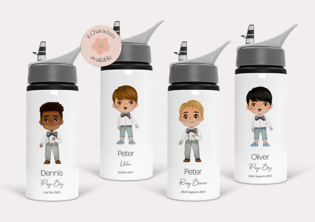 Personalised Page Boy Water Bottle, Ring Bearer Wedding Favour - Etsy UK
