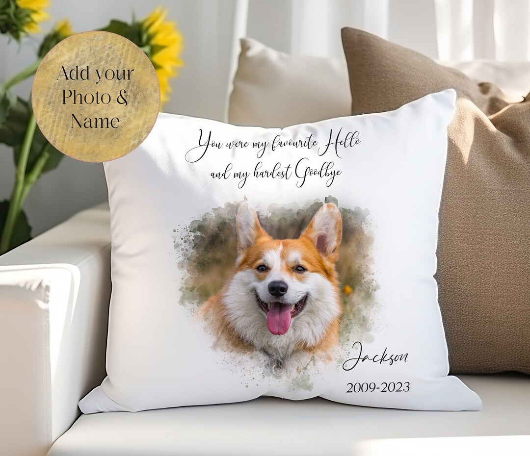 Personalised Pet Memorial Cushion: Dog Loss Gift, Rainbow Bridge - Etsy