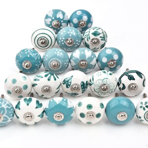 Select Your Knob, Turquoise Green Color Mix Design Kitchen Cabinet Knob / Drawer Pull / Cabinet ...