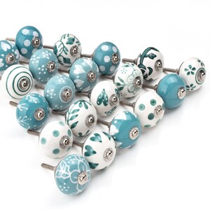 Select Your Knob, Turquoise Green Color Mix Design Kitchen Cabinet Knob / Drawer Pull / Cabinet ...