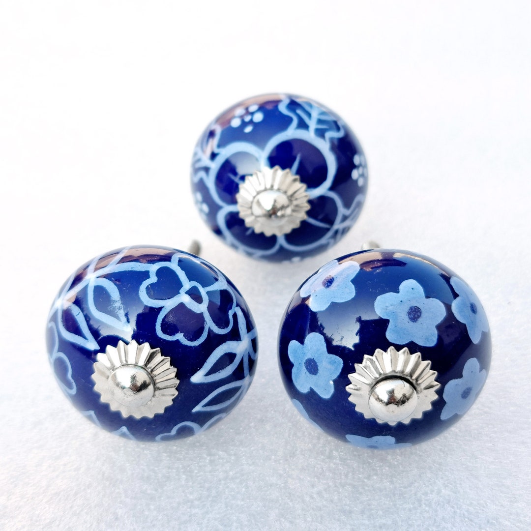 Dark Blue Color Knob, Select Your Knobs, Multi Design Knobs, for Your ...