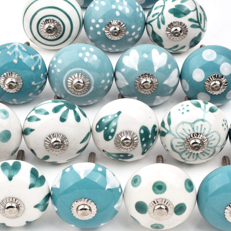 Teal Knobs - Etsy