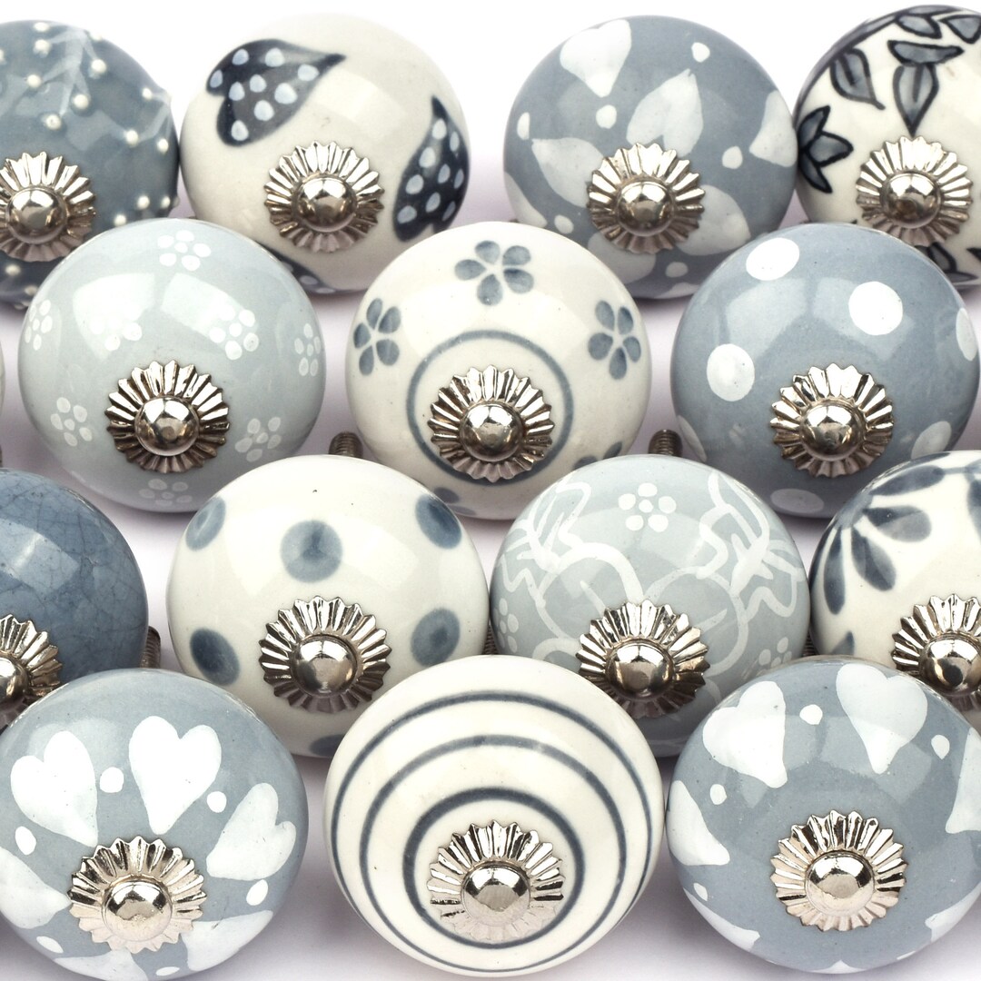 Select Your Knob, Grey Color Mix Design Kitchen Cabinet Knob / Drawer Pull / Cabinet Knob - Etsy