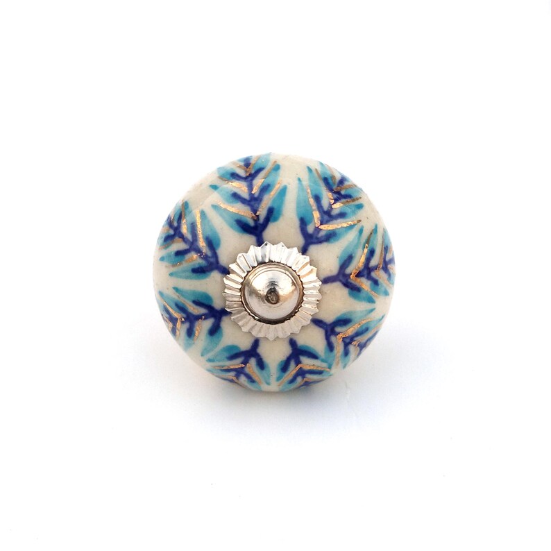 BLUE WHITE Mosaic Ceramic Knobs Vintage Wardrobe Handle Drawer Knob Cabinet Pulls - Etsy