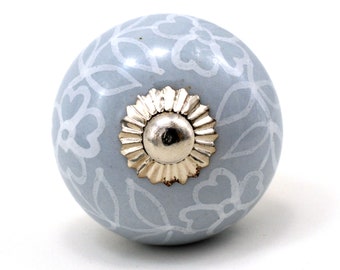 Grey & White Ceramic Knobs Ceramic Door Knobs Kitchen Cabinet Drawer Pulls Cupboard Knobs ...