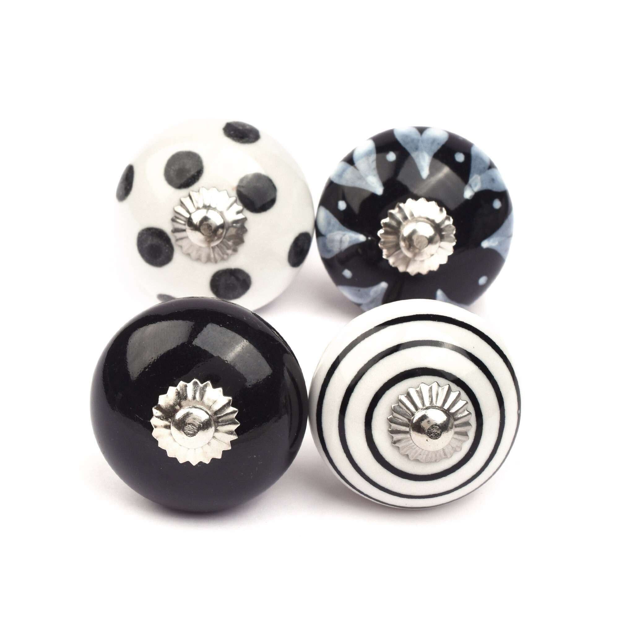 Select Your Knob, Black and White Color Mix Design Kitchen Cabinet Knob / Drawer Pull / Cabinet ...