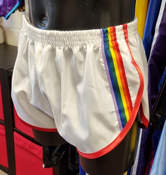 PRIDE Nylon Satin Retro Sprinter Shorts Sizes Small to 4XL - Etsy