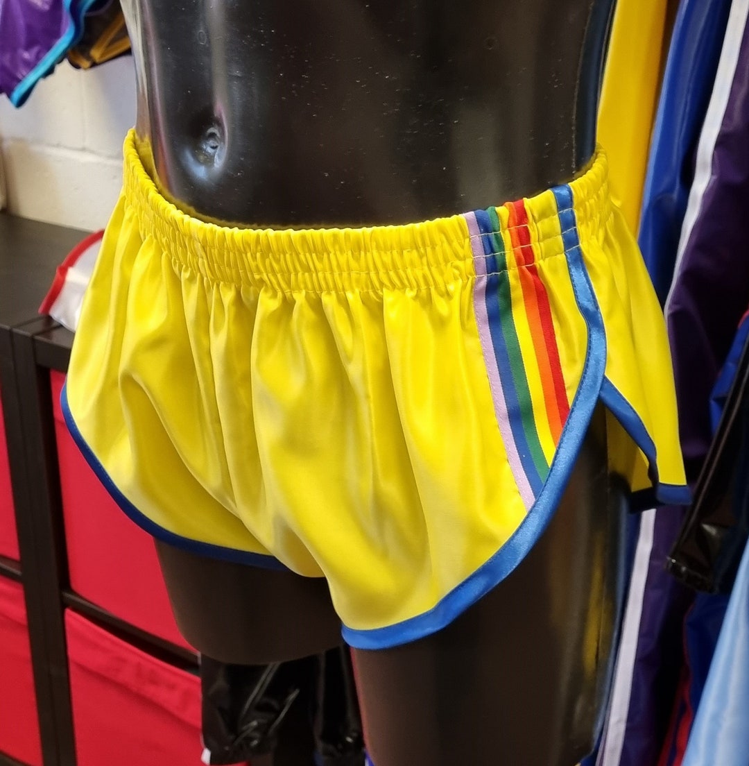 PRIDE Nylon Satin Hi Cut/Low Rise Sprinter Shorts Tailles petites à 4XL ...