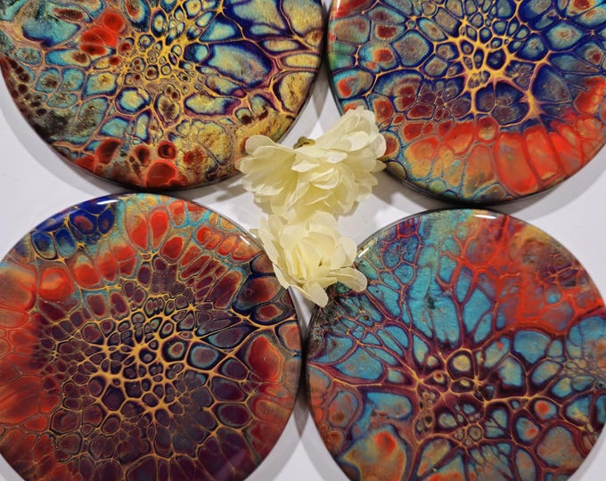 4inch Ceramic Coasters. Hand Painted in Beautiful Colors and Finished ...