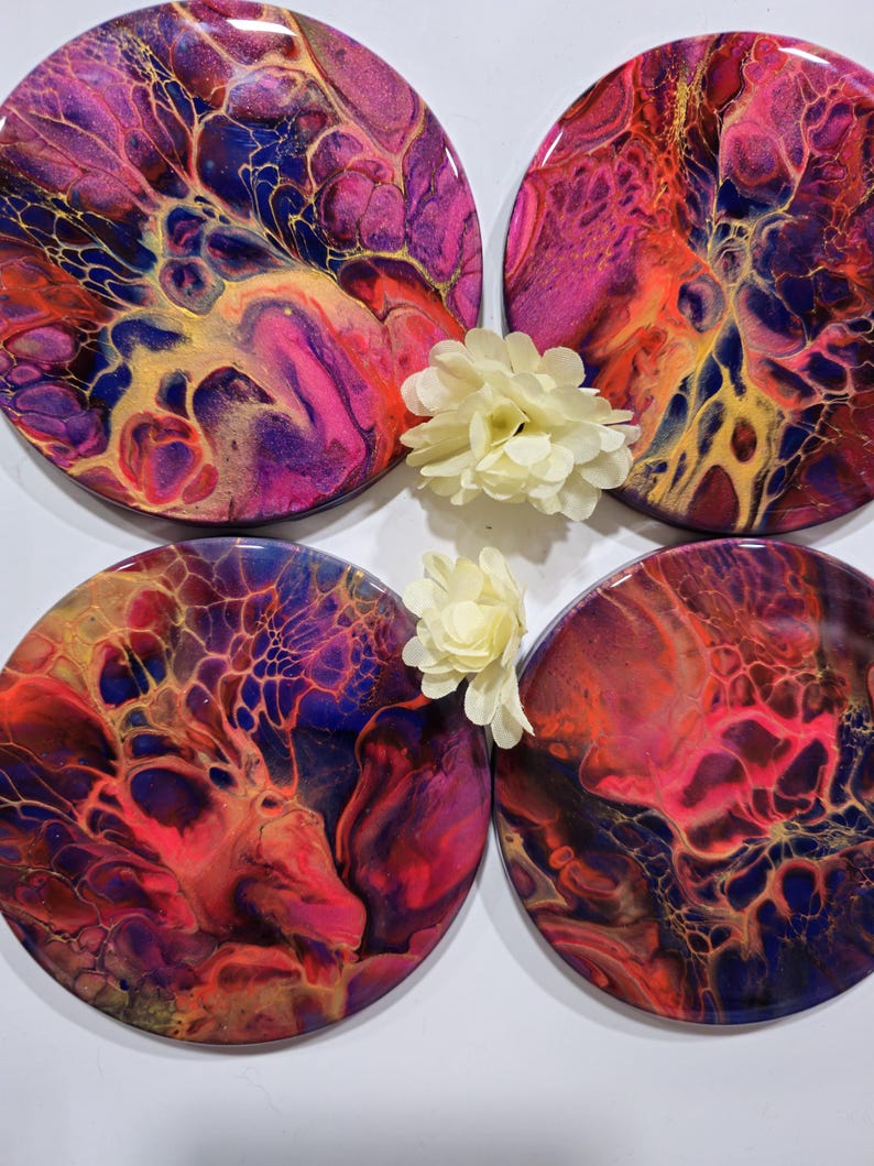 4inch Ceramic Coasters. Hand Painted in Beautiful Colors and Finished ...