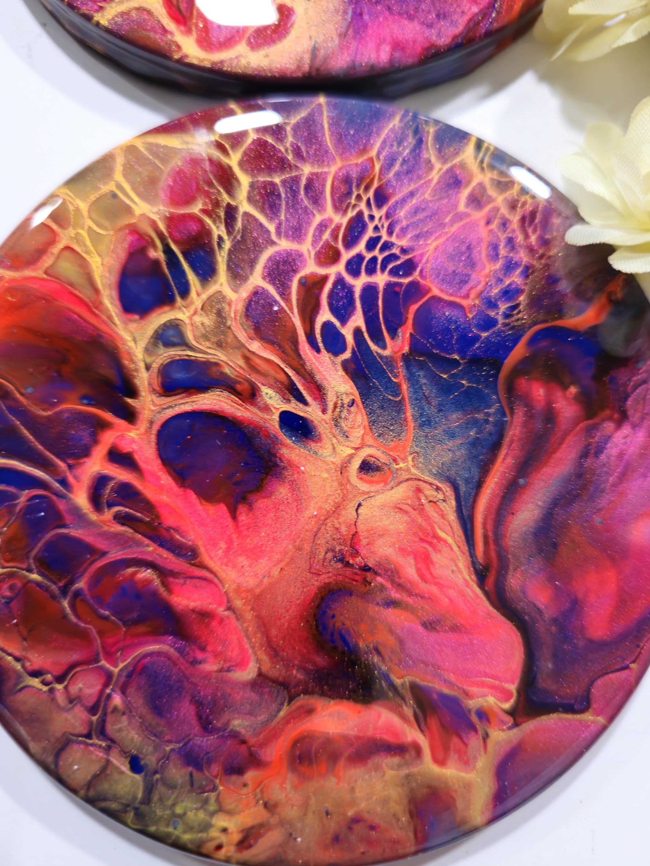 4inch Ceramic Coasters. Hand Painted in Beautiful Colors and Finished ...