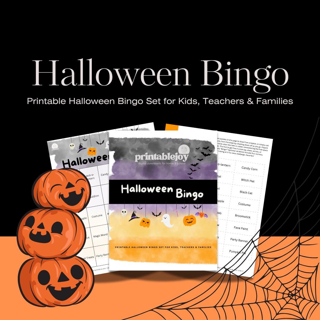 Halloween Bingo Printable – Kid-friendly, Non-scary Classroom & Family ...