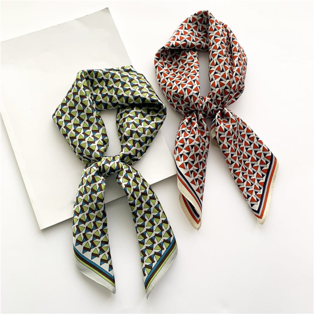 Mini Triangles 68cm Silk Scarf, Women's Scarf, Fashion Scarf, Bandana ...