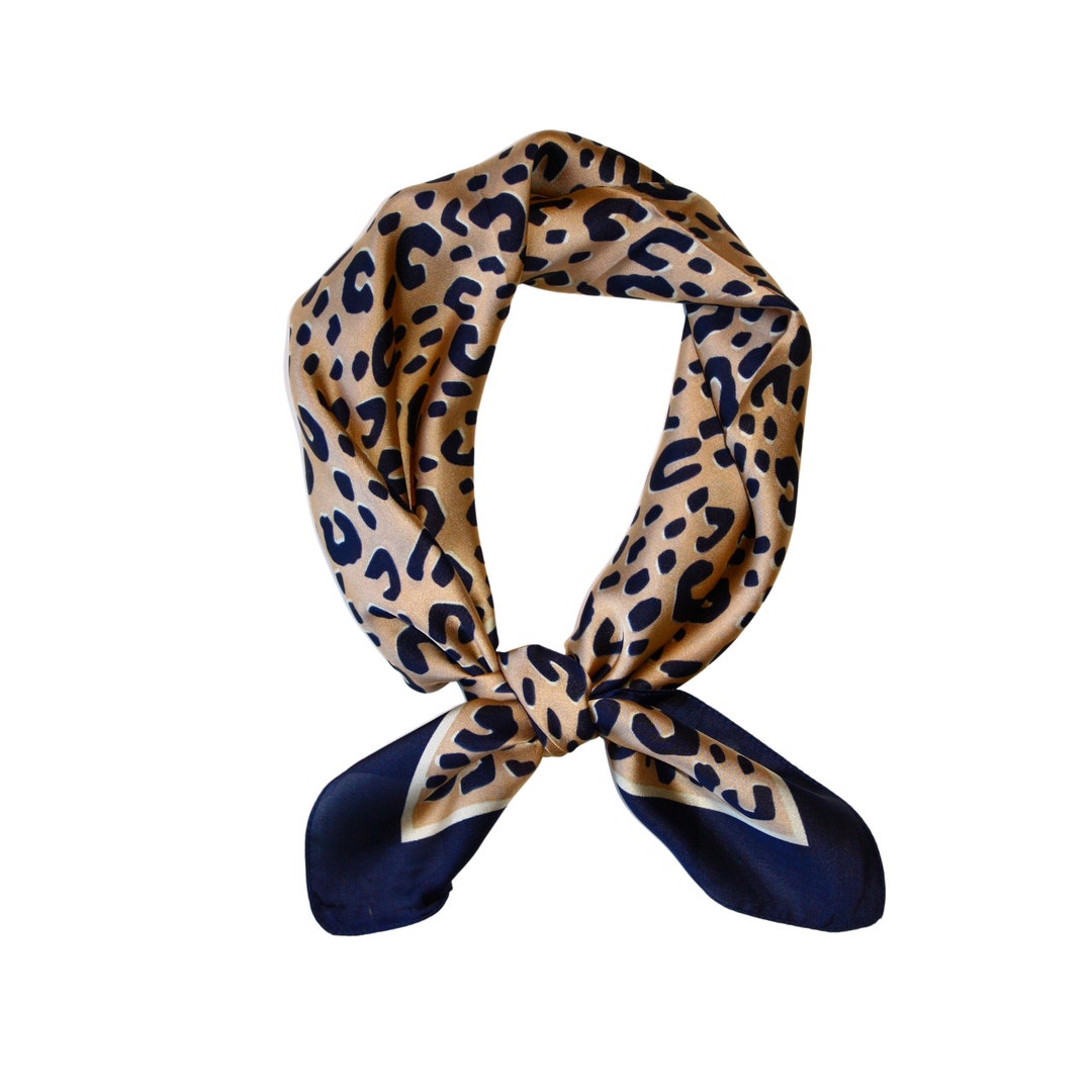 Cheetah Animal Print Square Bufanda 70cm Silk-Feel Bufanda de - Etsy España