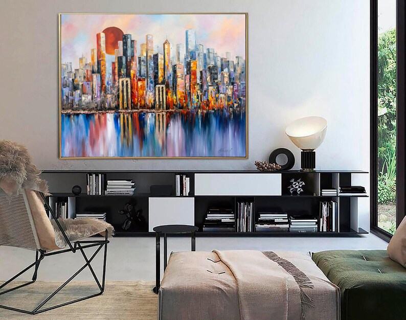 New York City Print New Yorker Print Abstract NYC Canvas America City ...