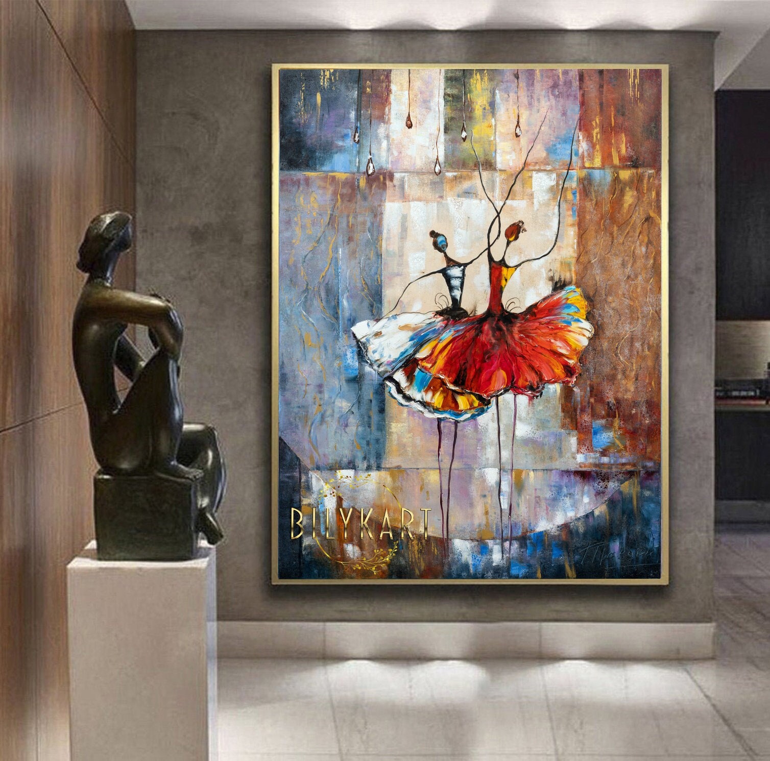 Large Ballerina Wall Art Abstract Ballet Dancer Print Ballet Canvas ...