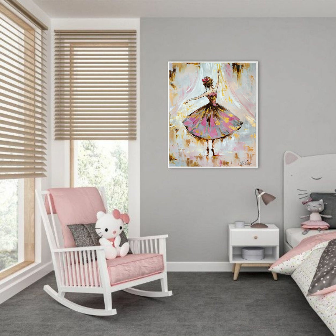 Ballerina Art Print Ballet Dancer Wall Art Canvas Pink Girly - Etsy