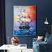 Sailing Ship Art Print Nautical Wall Art Blue Red Canvas Art Sailing ...