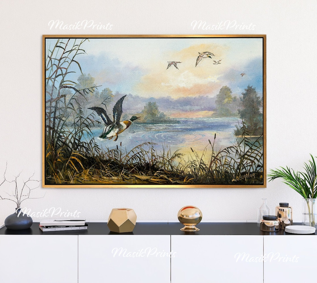 Mallard Duck Print Water Bird Prints Lake Art Wall Decor Lakehouse Art ...