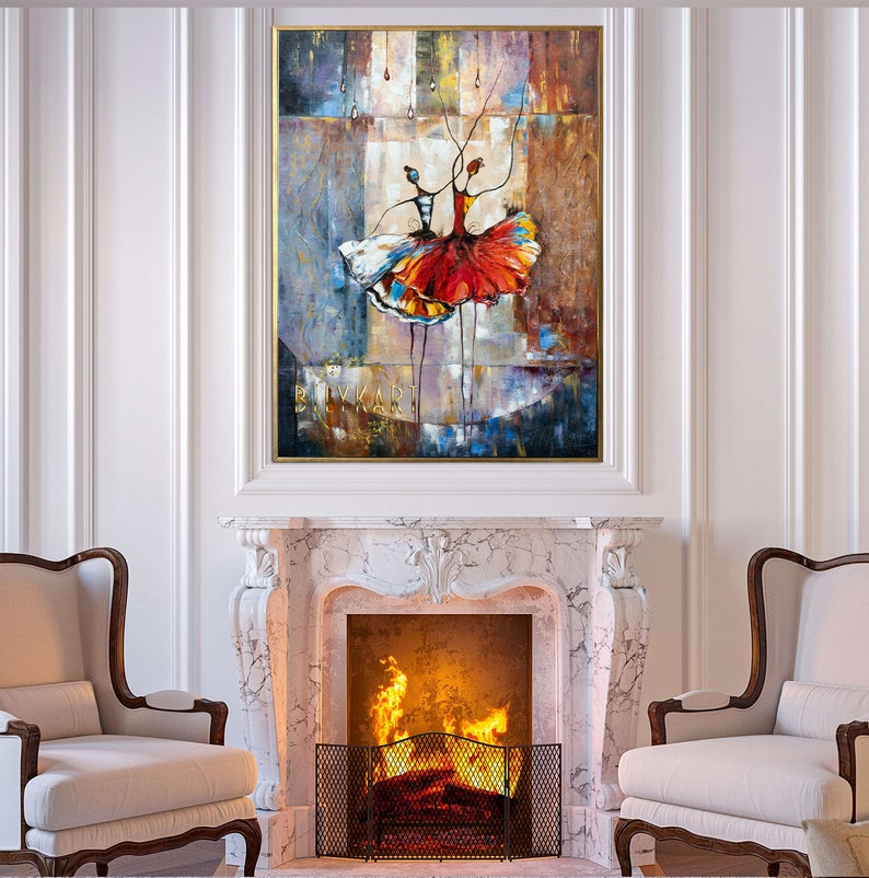Large Ballerina Wall Art Abstract Ballet Dancer Print Ballet Canvas ...