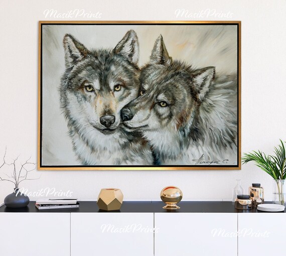 Wolves Art Print Wolf Wall Art Gray Animal Print Wolf Head | Etsy