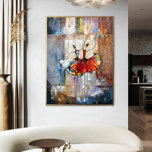 Large Ballerina Wall Art Abstract Ballet Dancer Print Ballet Canvas ...