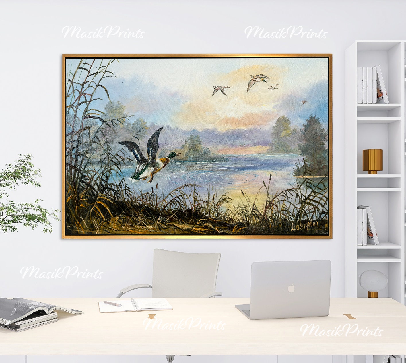 Mallard Duck Print Water Bird Prints Lake Art Wall Decor Lakehouse Art ...
