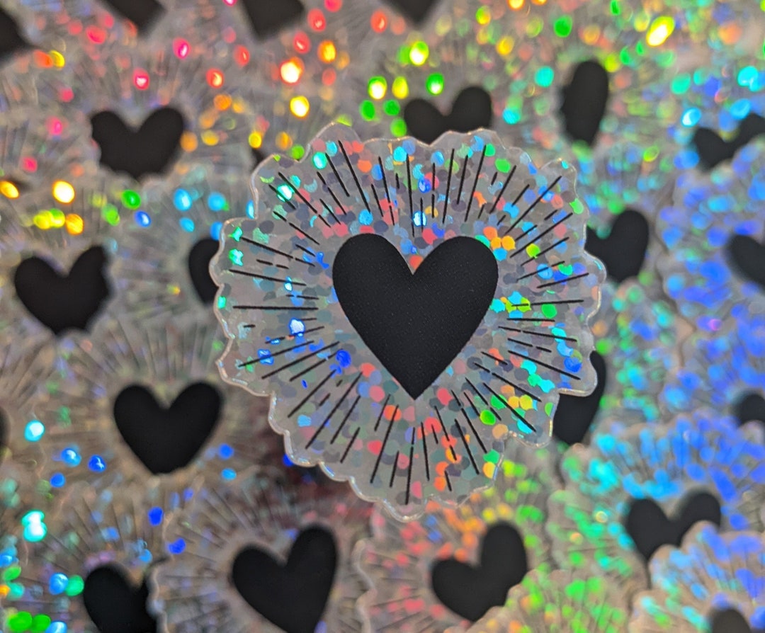 Heart Bump Glitter Glitter Sticker Sticker - Etsy