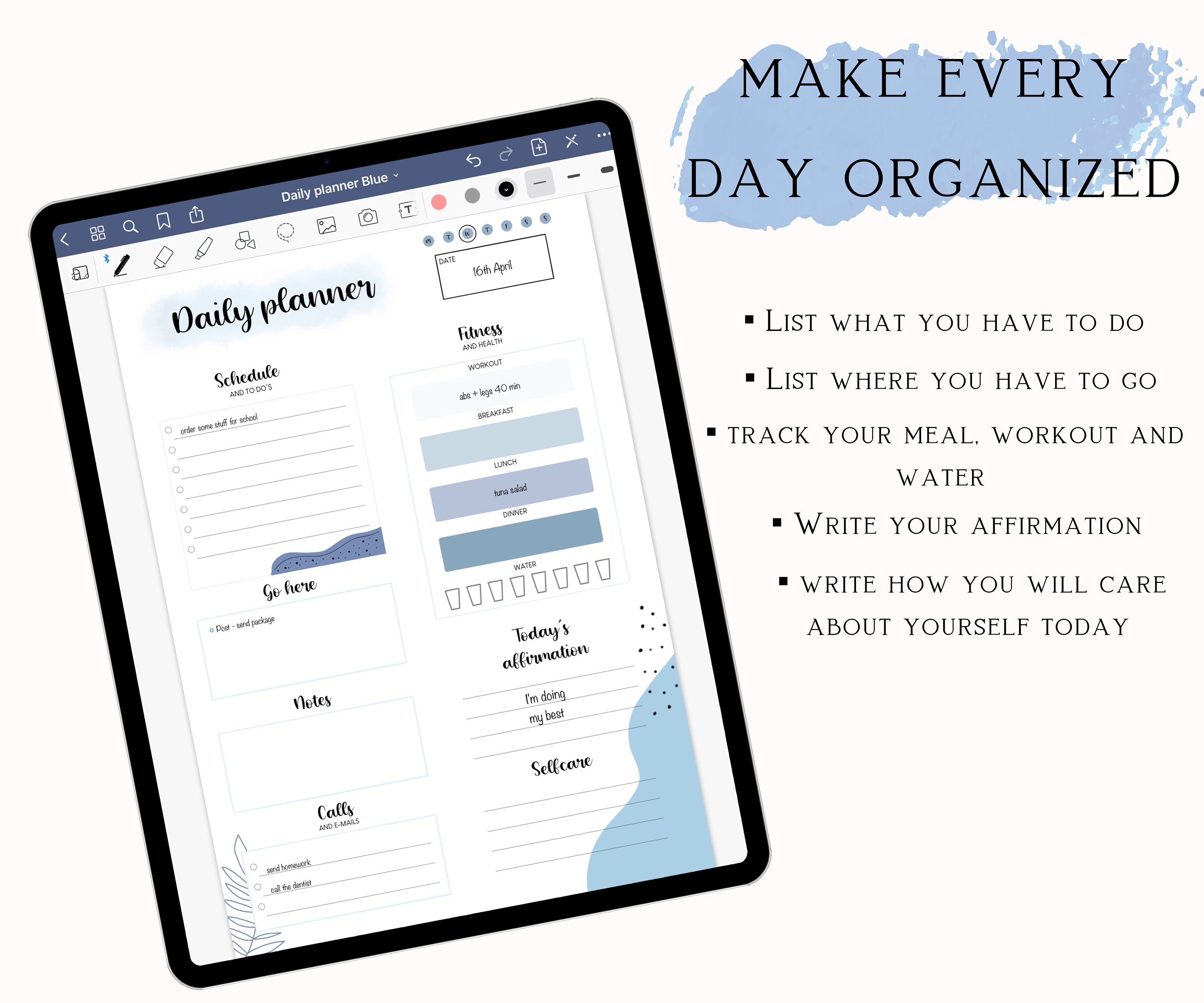 Digital Daily Planner for Goodnotes Notability Daily - Etsy
