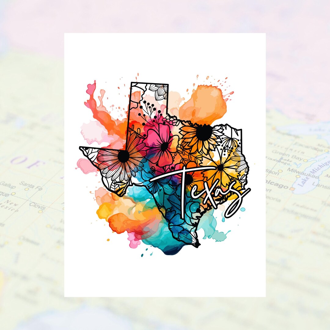 Texas Note Cards: Floral Lone Star State Art, Set of 4 - Etsy