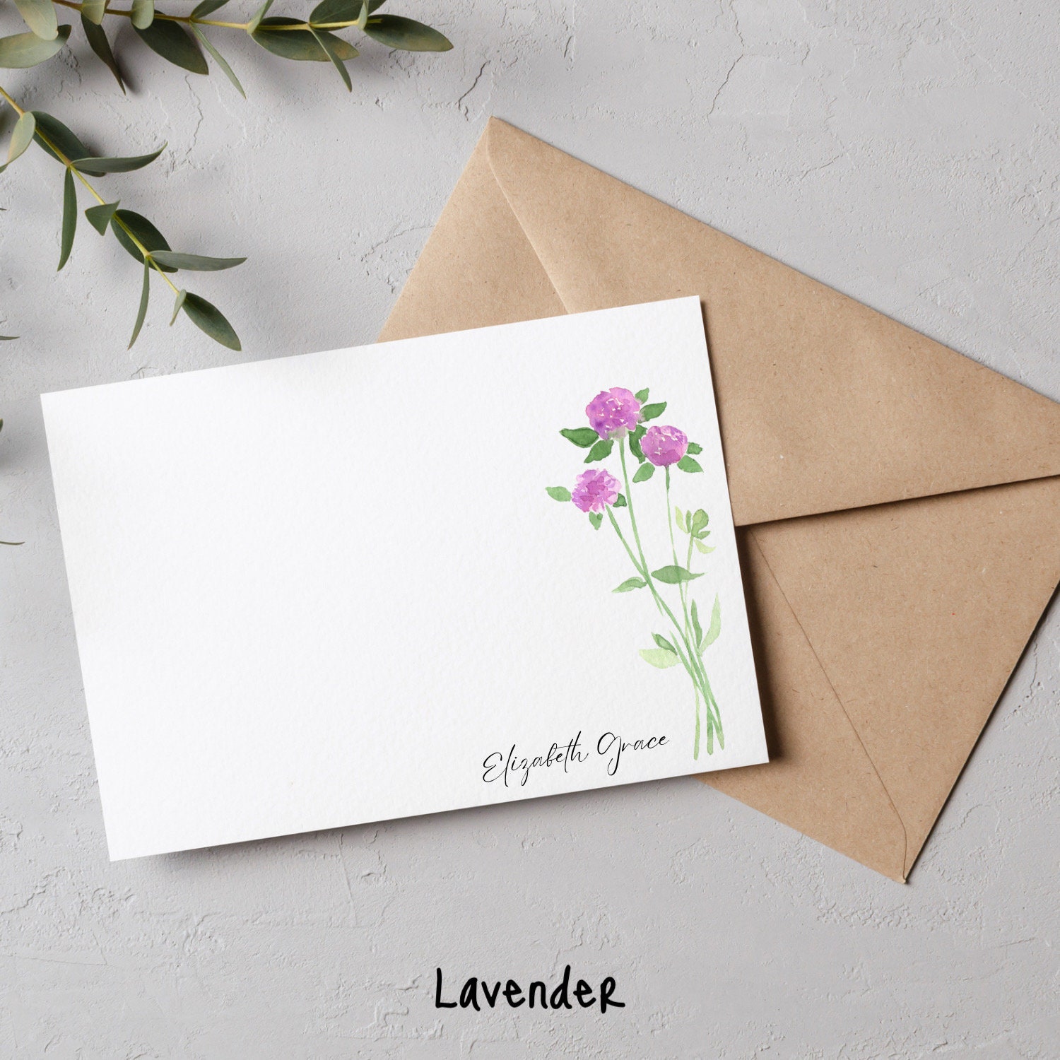 Watercolor Wildflowers Note Cards: Personalized Stationery Set - Etsy