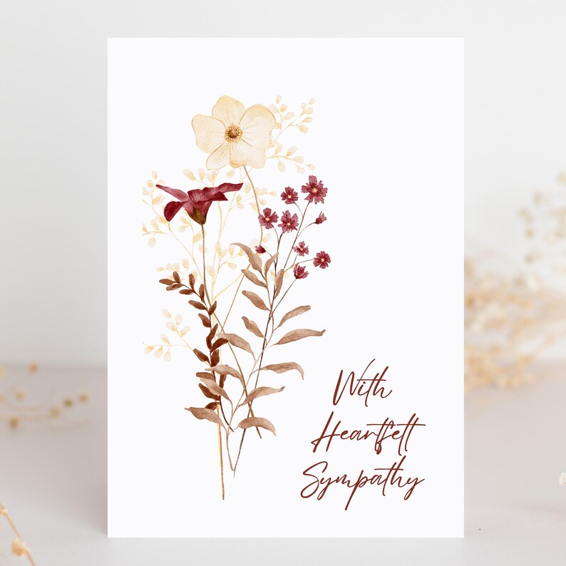 Comforting Sympathy Card Set ~ Set of 4 or 8 ~ 5x7 ~ Professionally ...