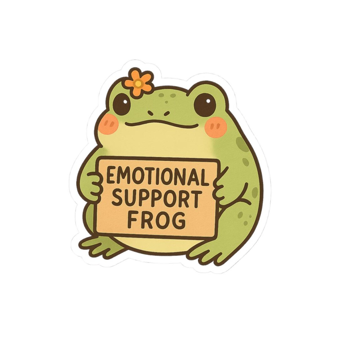 Emotional Support Frog Sticker, Cute Frog Vinyl, Waterproof Sticker for ...