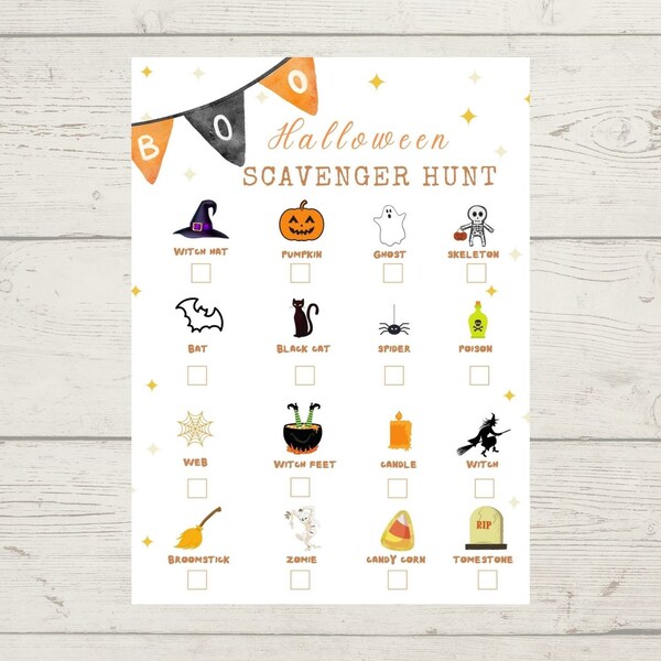 Halloween Scavenger Hunt for Kids - Etsy
