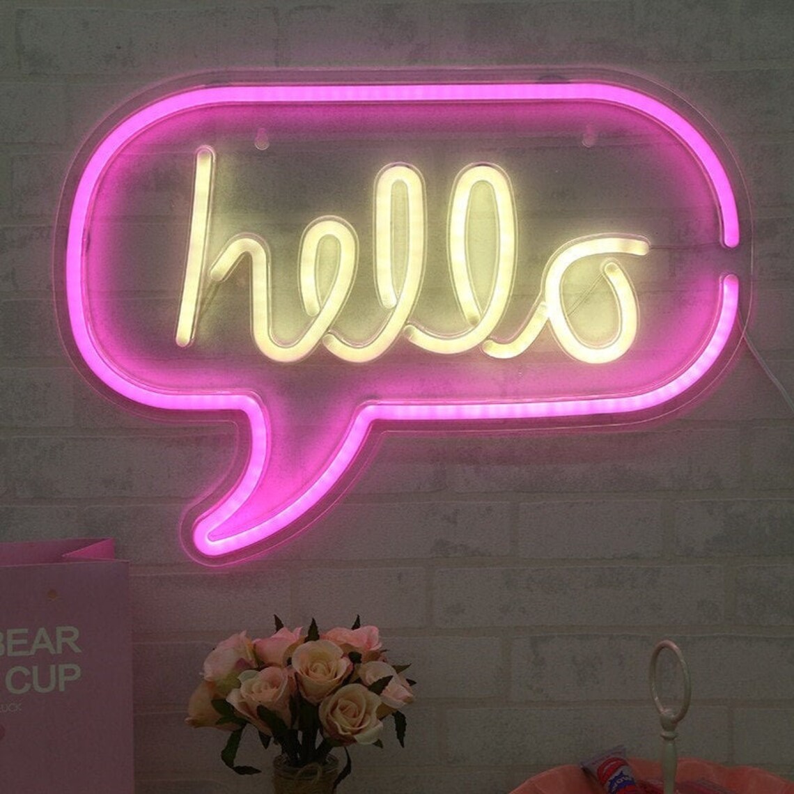 Hello Neon Light Sign Hello Neon Light Signs Neon Light Etsy