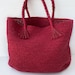 Red Raffia Bag Crochet Tote Bag Handmade Handbag - Etsy