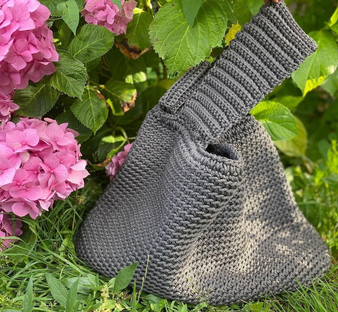 Knot Handle Bag Japanese Knot Bag Crochet Wristlet Purse Handmade ...