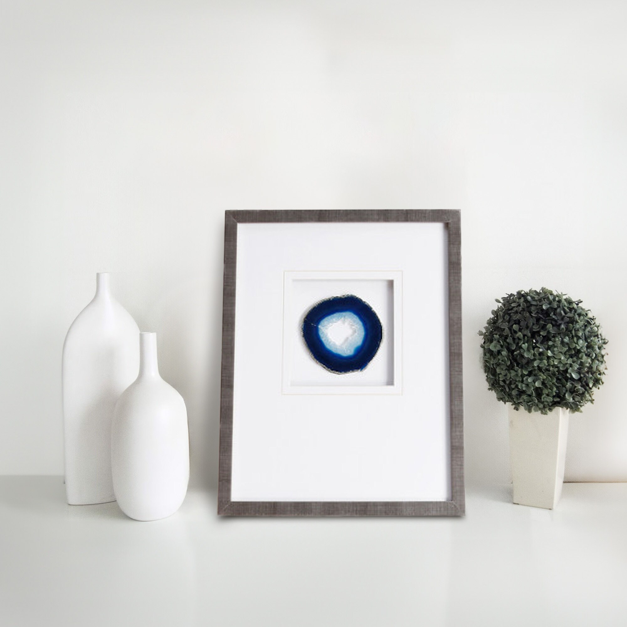 Framed Agate Wall Art Modern Artwork Real Stone Graphic 4 Agate for ...