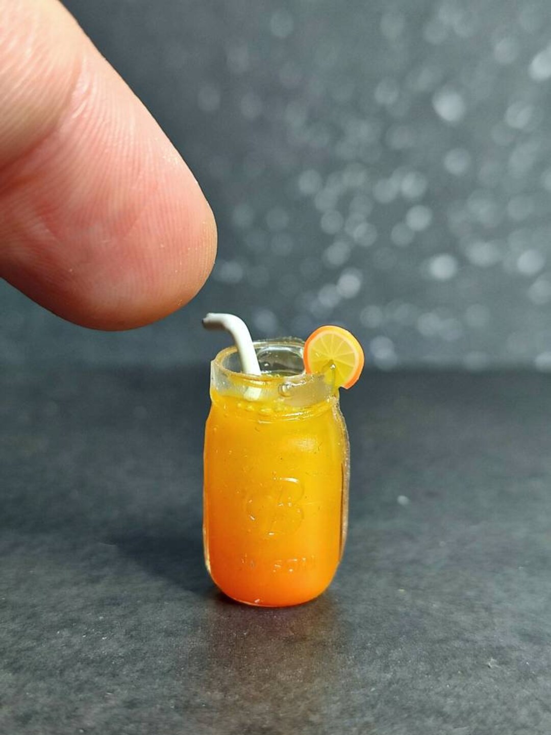 Handmade Miniature Orange Juice Drink in a Mason Jar/miniaturefood/tiny ...