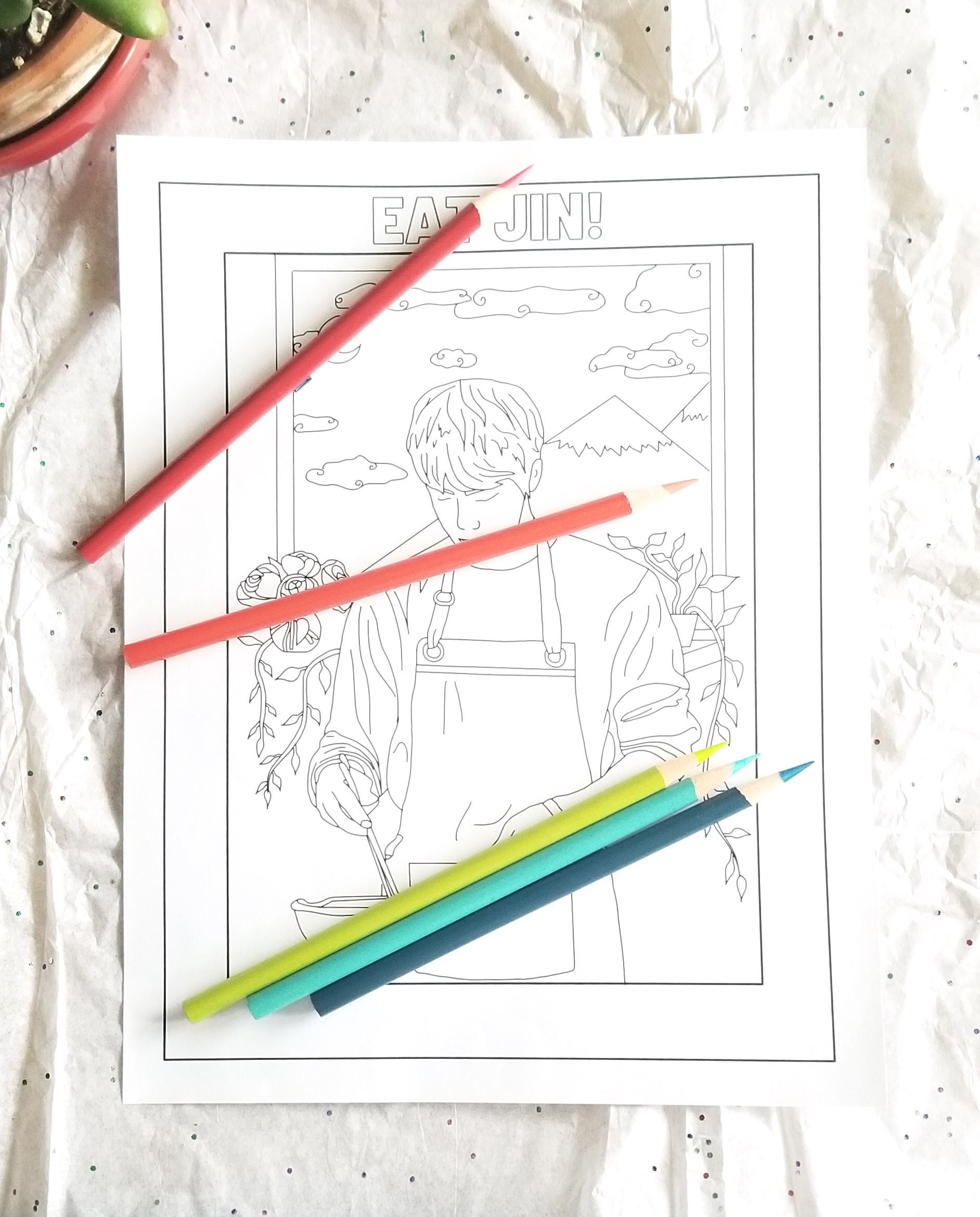 BTS Coloring Book! 21 Illustrations to Help With Stress and Anxiety ...