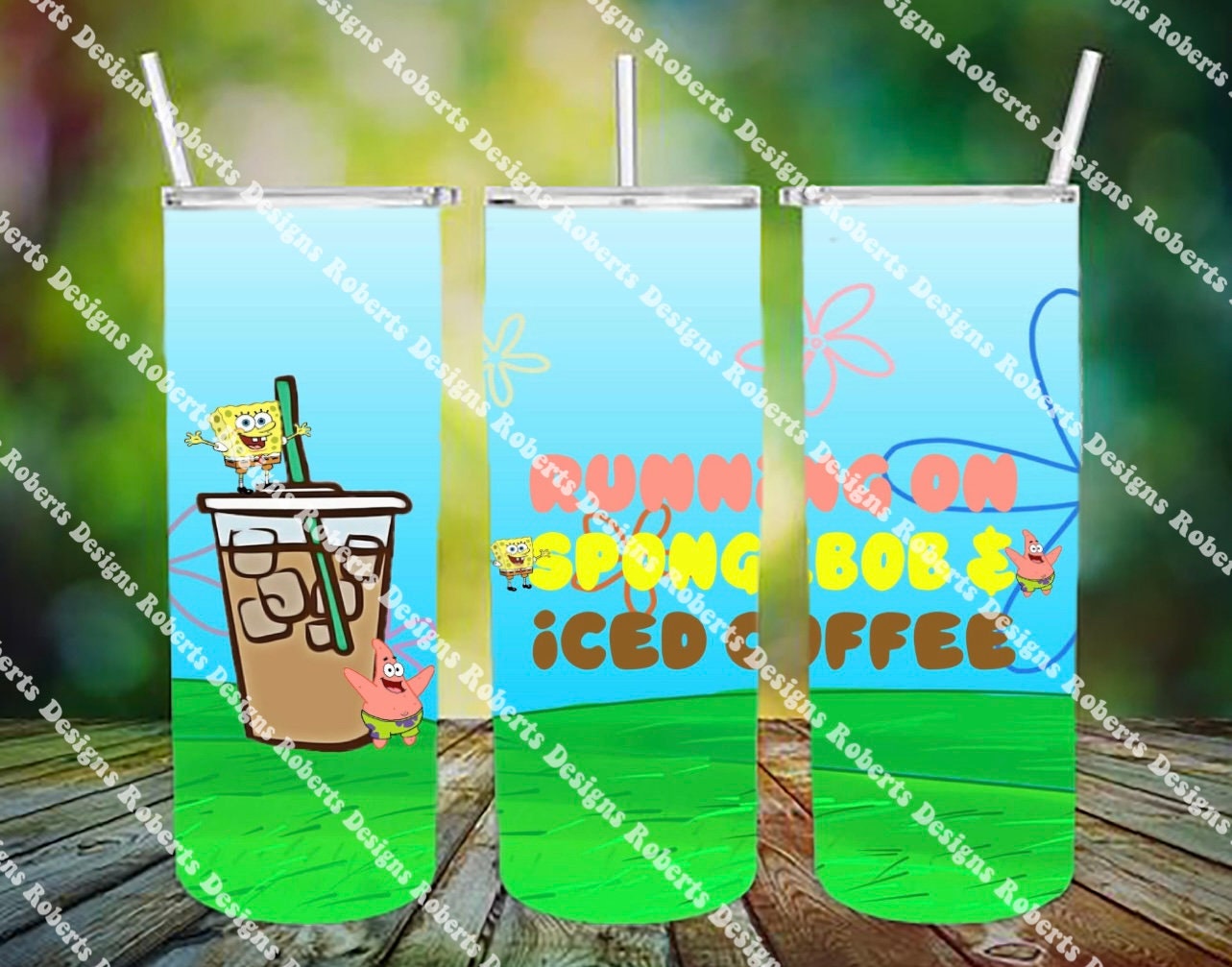 Spongebob and Iced Coffee Tumbler Png - Etsy Australia