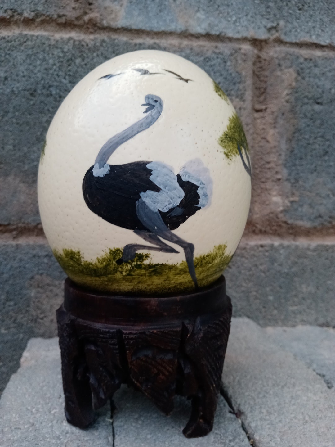 Hand Painted Ostrich Egg Shell - Etsy