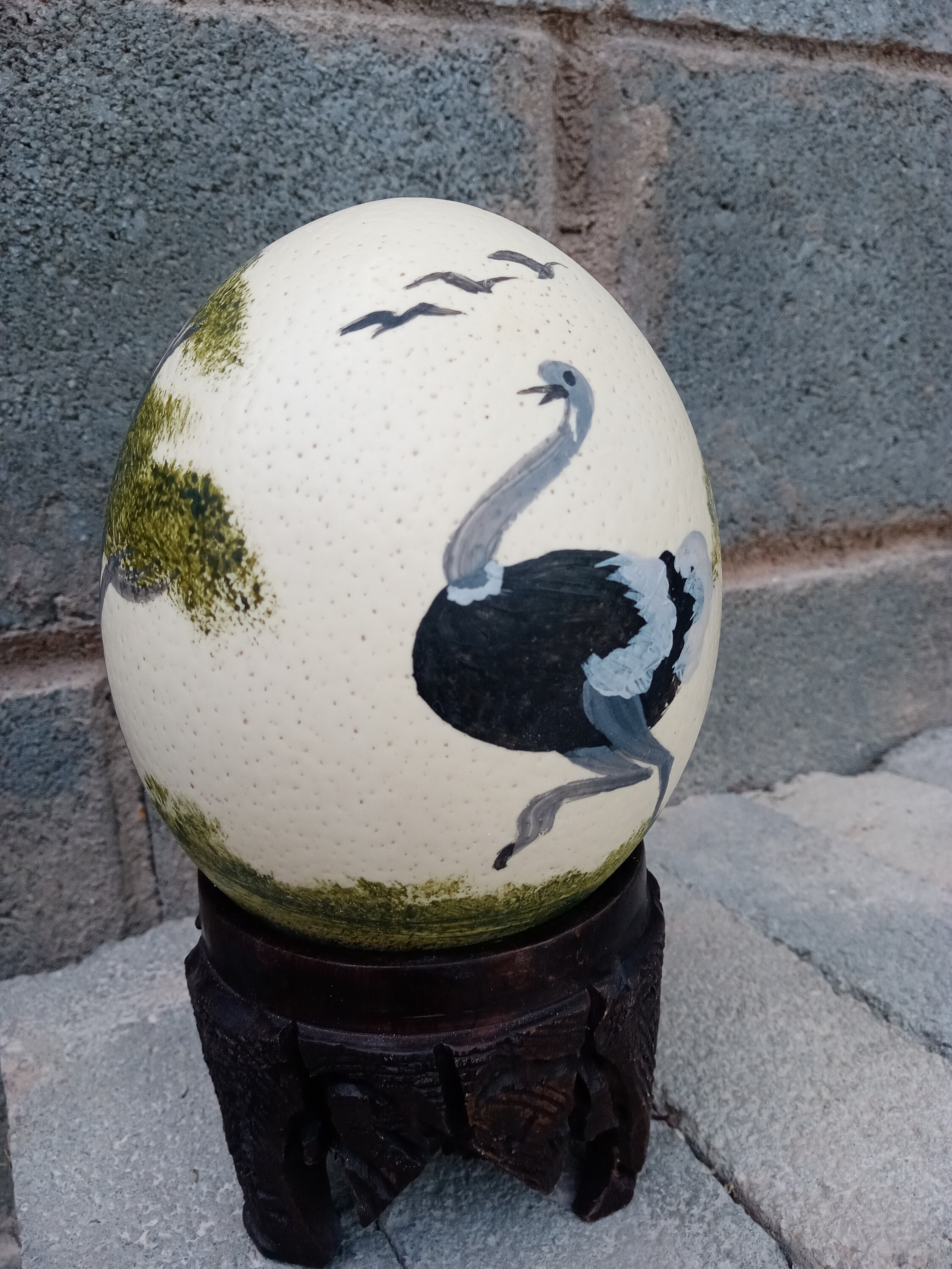 Hand Painted Ostrich Egg Shell - Etsy