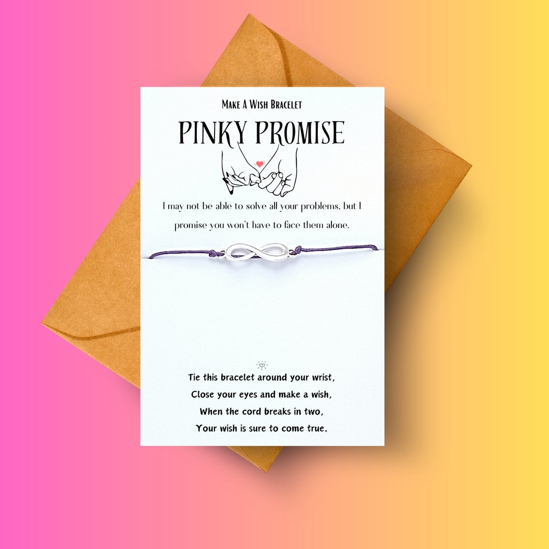 Pinky Promise Card, Wish Bracelets, Gifts for Friends, Empowerment ...