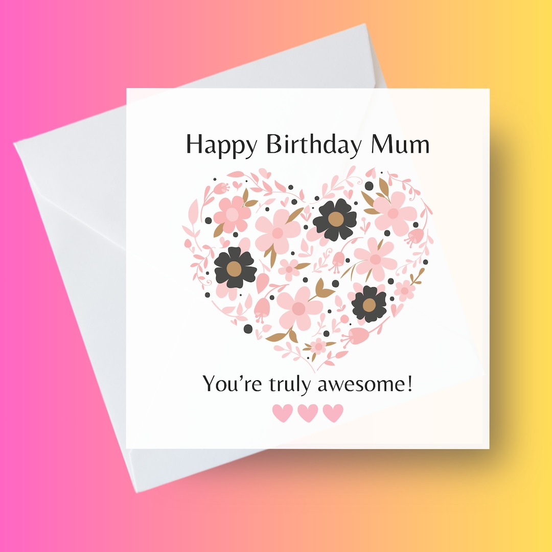 Mum Birthday Card, Personalised Cards, Birthday Cards for Her ...